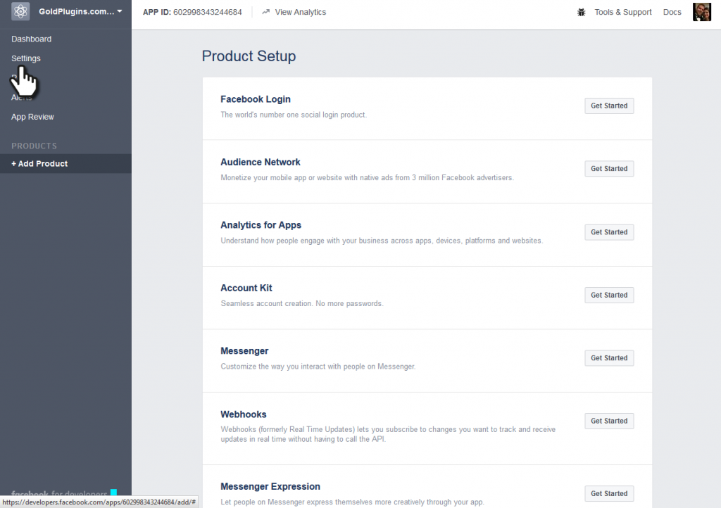 How To Get An App ID and Secret Key From Facebook | Gold Plugins